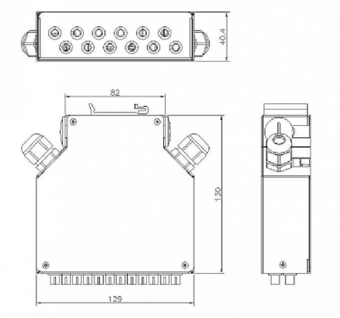 DIN Rail Mounted SC Duplex Optical Termination Box For Fiber Optic Cable