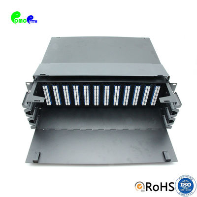 19" 1U 24 Ports 48 Fibers Rack Mount ODF Sliding Rail Optical ...