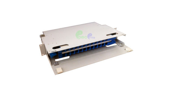 19" 1U 24 Ports 48 Fibers Rack Mount ODF Sliding Rail Optical ...