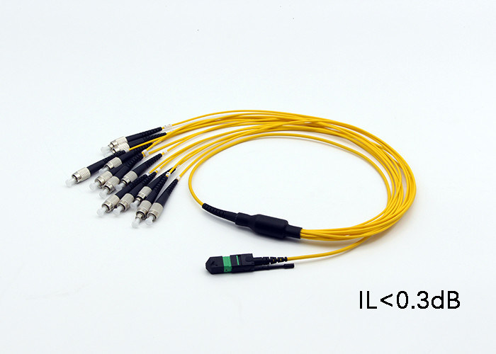 LSZH Bunch 3.0mm MTP Trunk Cable , Reliable MTP 12 Fiber Connector OS2 ...