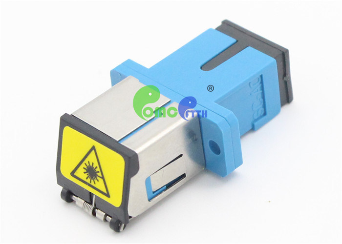 Simplex Blue SC Fiber Optic Adapter With Auto - Shutter