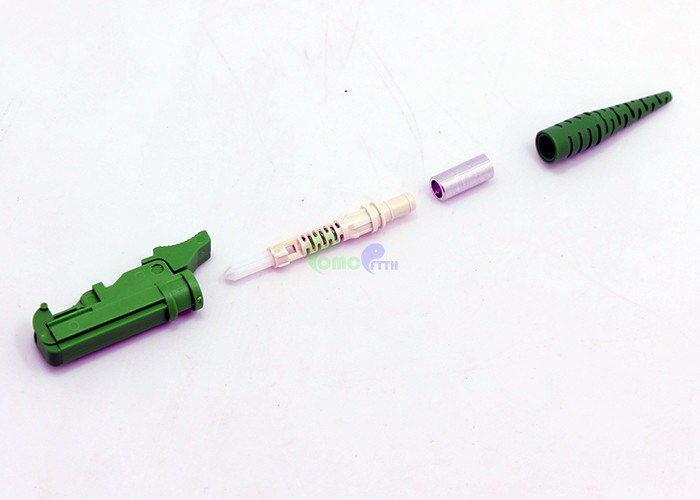 Reusable E2000 APC Fiber Optic Connectors , Green Color Fiber Optic ...