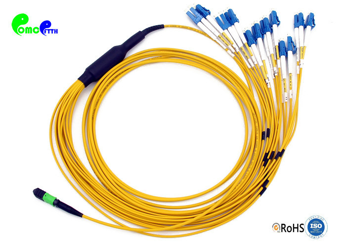 MPO Trunk Cable Pre - terminated Fanout 2.0mm 9 / 125μm 24F MPO Female ...