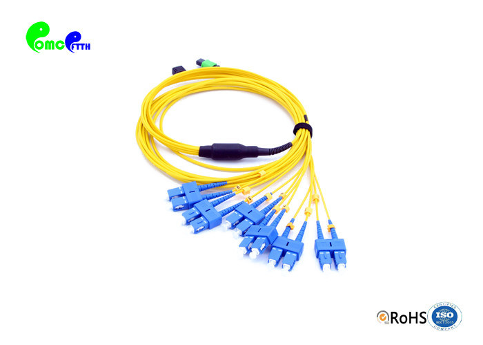 SM 12 Fibers MPO Trunk Cable MPO Female - SC UPC Harness Cable 9 ...