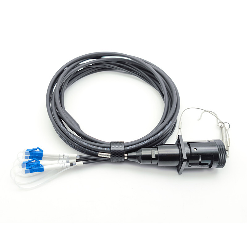 Armored Military Tactical Fiber Optic Cable TPU Tactic Connector To LC ...