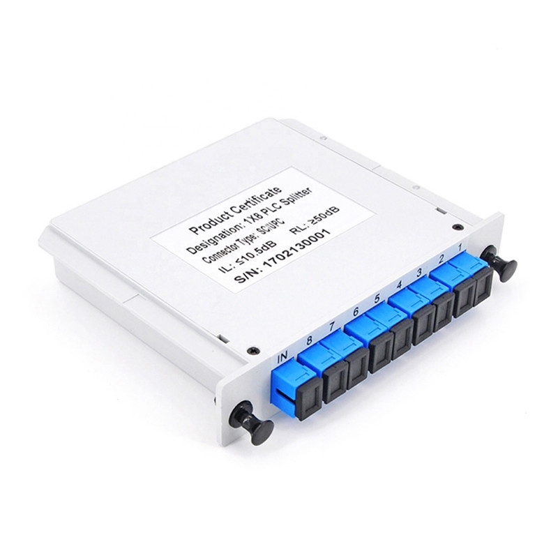 SC/UPC 1 x 8 Fiber Optic PLC Splitter Mini tube Type Splitter Plc ...