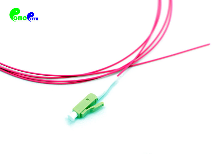 OM4 LC Fiber Optic Pigtail Simplex 0.9mm 50 / 125μm 1.5M LSZH Magenta ...