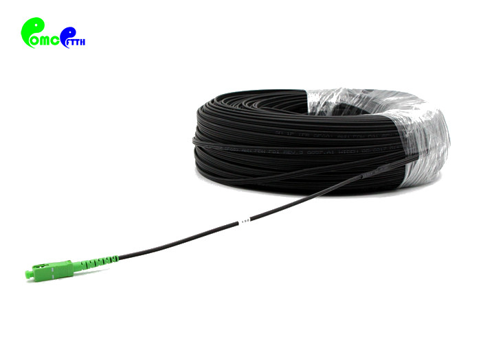 Outdoor FTTH Aerial Drop Fiber Optic Pigtail SC APC 9 / 125μm Simplex G657A1 Self-Supporting ...