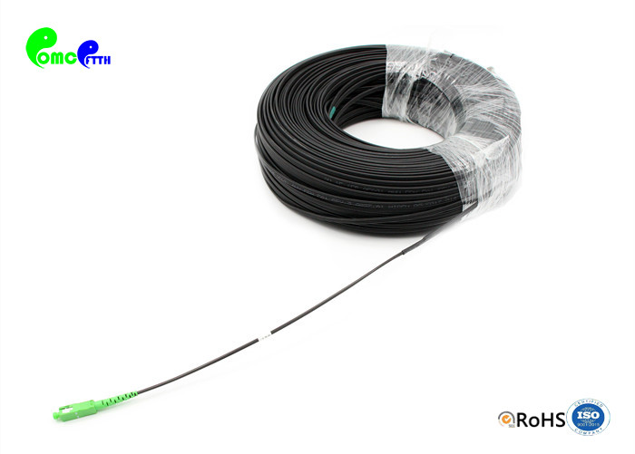 Outdoor FTTH Aerial Drop Fiber Optic Pigtail SC APC 9 / 125μm Simplex G657A1 Self-Supporting ...