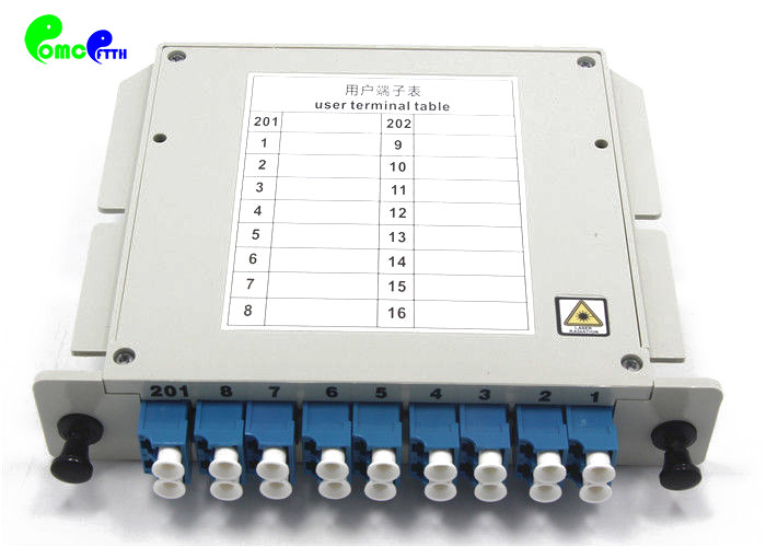 Module Type 1x8 Rack Mount Fiber Optic PLC Splitter With Blue Color LC ...