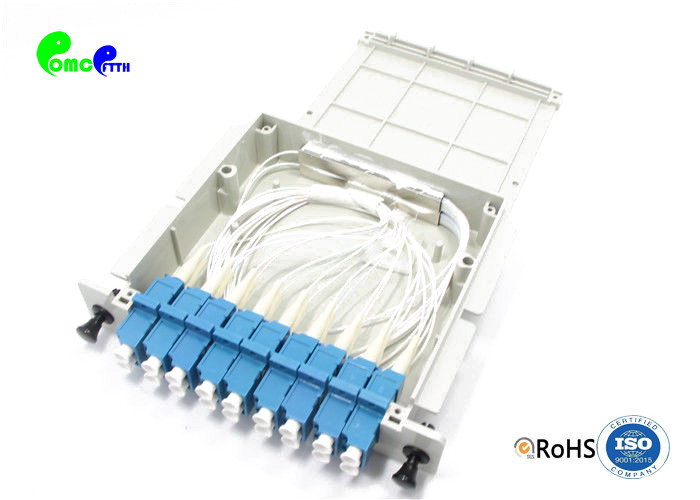 Module Type 1x8 Rack Mount Fiber Optic PLC Splitter With Blue Color LC ...