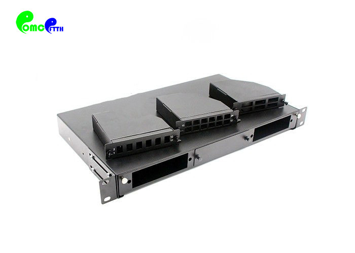 MTP Cassette 1U 19" Sliding Drawer 72F MTP Patch Panel 3 Modules Holds Up To 3 x Fiber Adapter ...
