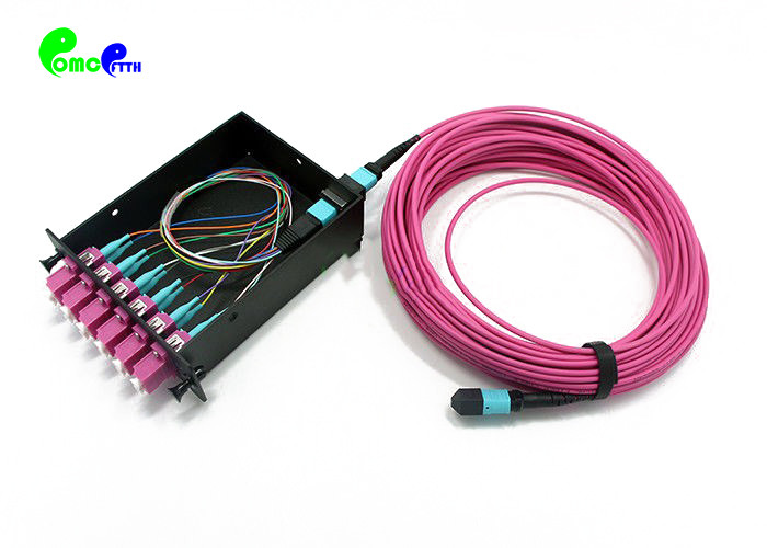 Rack Mount 1 x MTP Male - 6 x LC Duplex 12F OM4 Type A MPO MTP Cassette ...