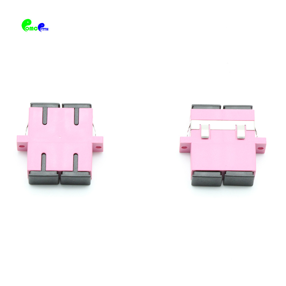 SC Duplex Reinforced TF Type Fiber Optic Adapter With Full Flange Plastic