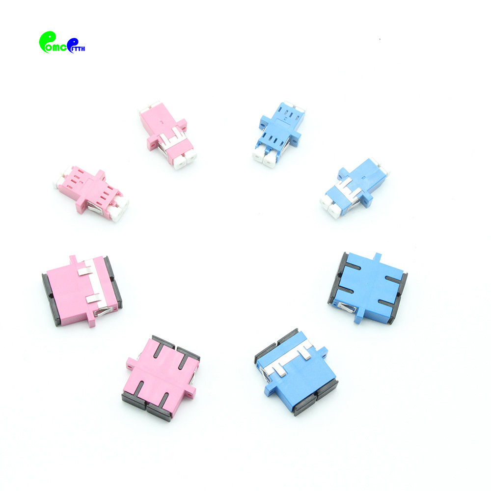 SC Duplex Reinforced TF Type Fiber Optic Adapter With Full Flange Plastic