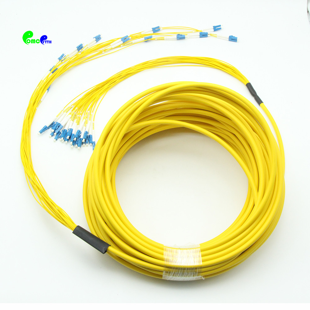 24 Core Single Mode Fanout Fiber Optic Patch Cord LC UPC Pre Terminated ...