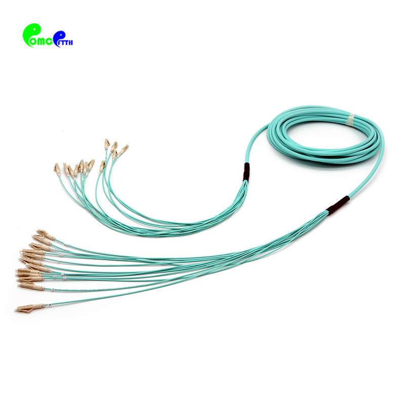 Low loss Fiber Optic Patch Cables 12F LC - LC OM3 50/125 Breakout 2mm ...