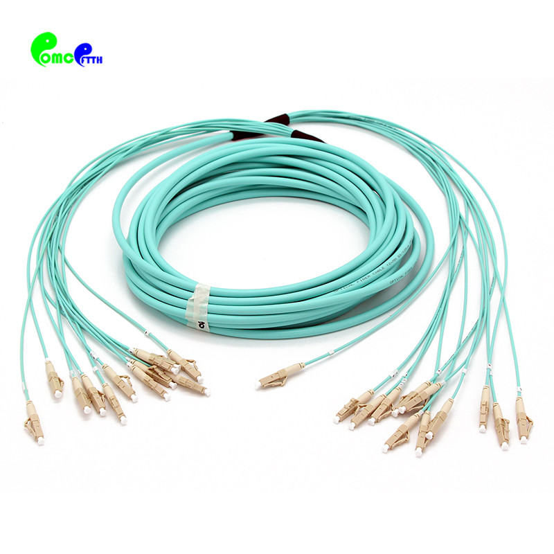 Low loss Fiber Optic Patch Cables 12F LC - LC OM3 50/125 Breakout 2mm ...