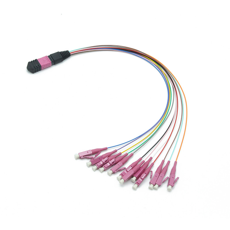 Multimode Senko MPO Trunk Cable OM4 12F MPO Male to LC Fanout 0.9mm Cable