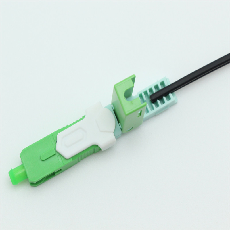 SC Ceramic Fast Connector Fiber Optic V Groove For FTTH Drop Cable